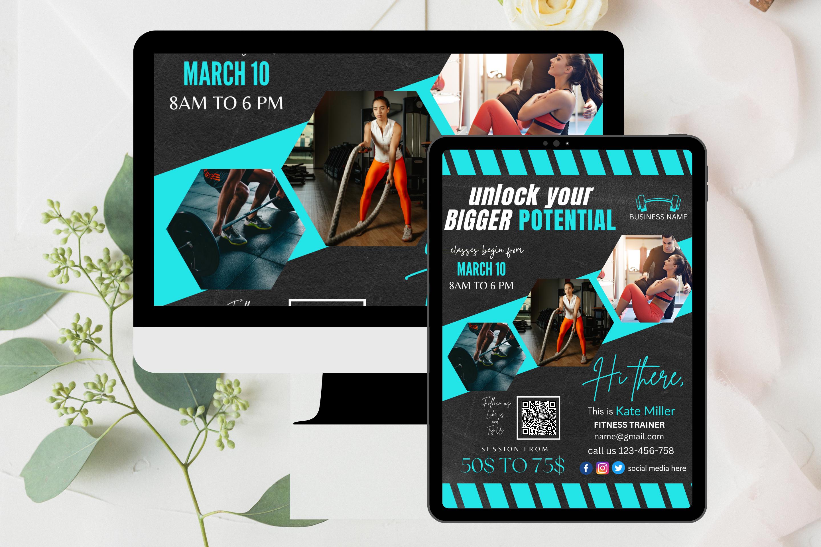 Fitness Flyer CANVA| A4 Flyer Template |weight Loss Flyer Template ...