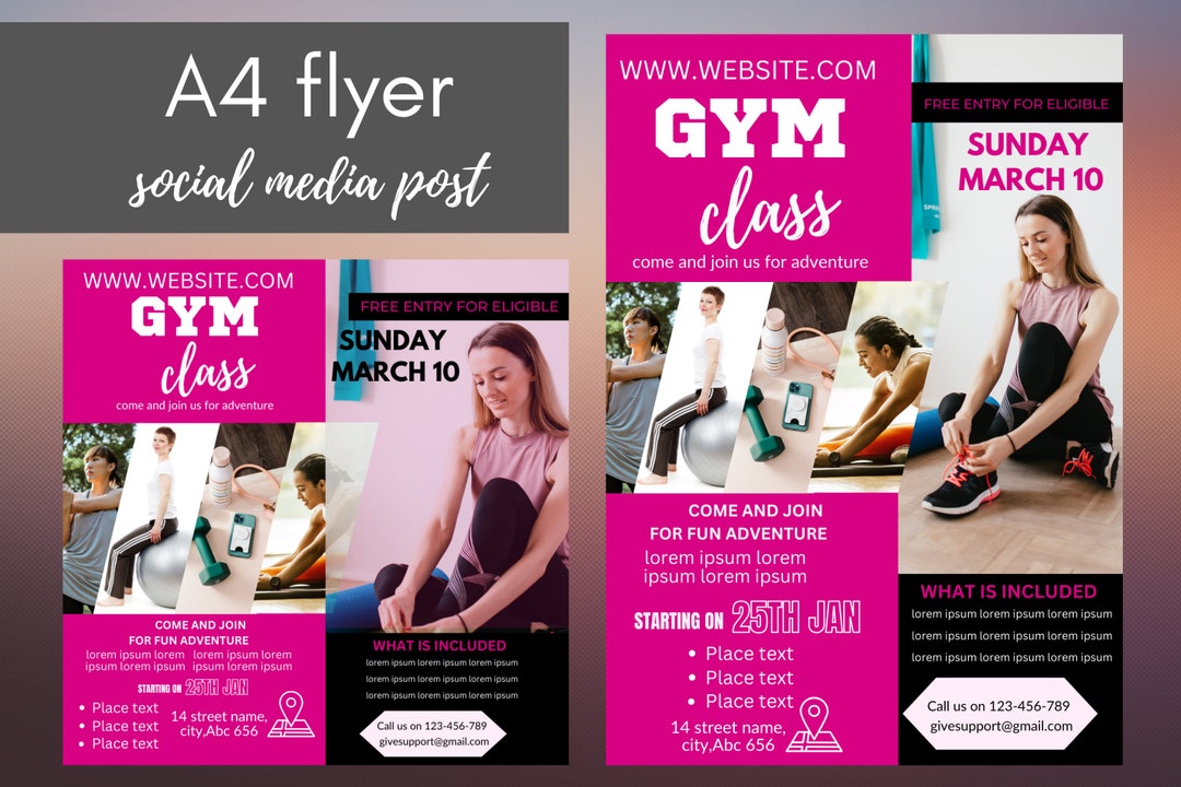 Editable Exercise FLYER Canvaa4 Flyerinstagram Post Templatesocial ...