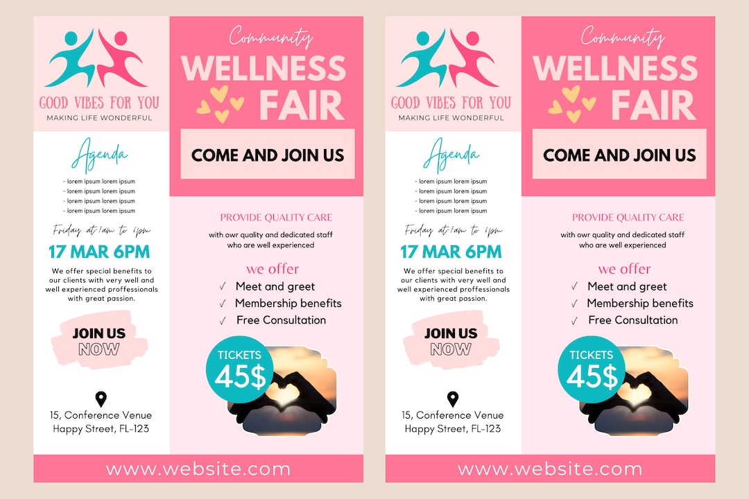 Wellness Fair FLYER CANVA| A4 Flyer Template |health Poster| Editable ...