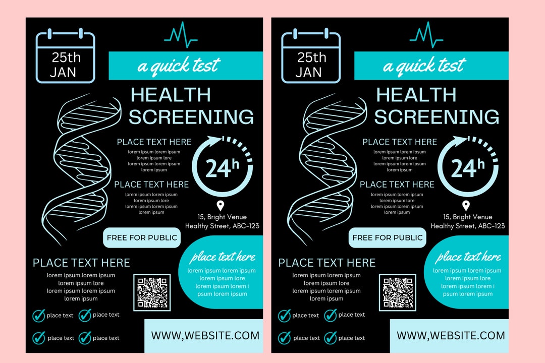 Health Screening FLYER CANVA| A4 Flyer Template |health Poster ...