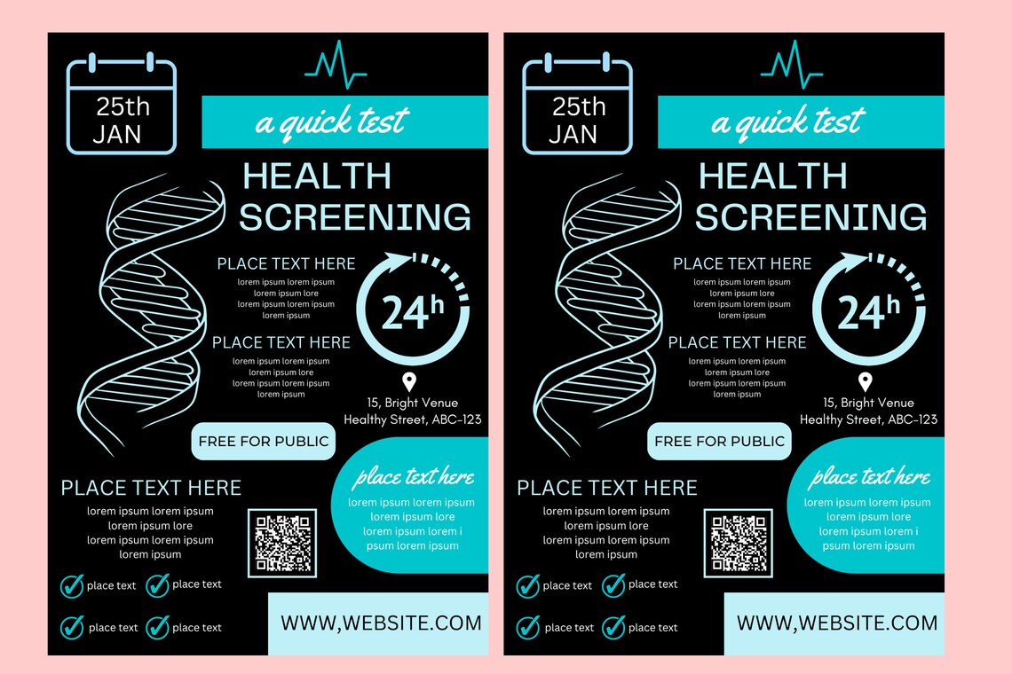 Health Screening FLYER CANVA| A4 Flyer Template |health Poster ...