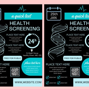 Health Screening FLYER CANVA| A4 Flyer Template |health Poster ...