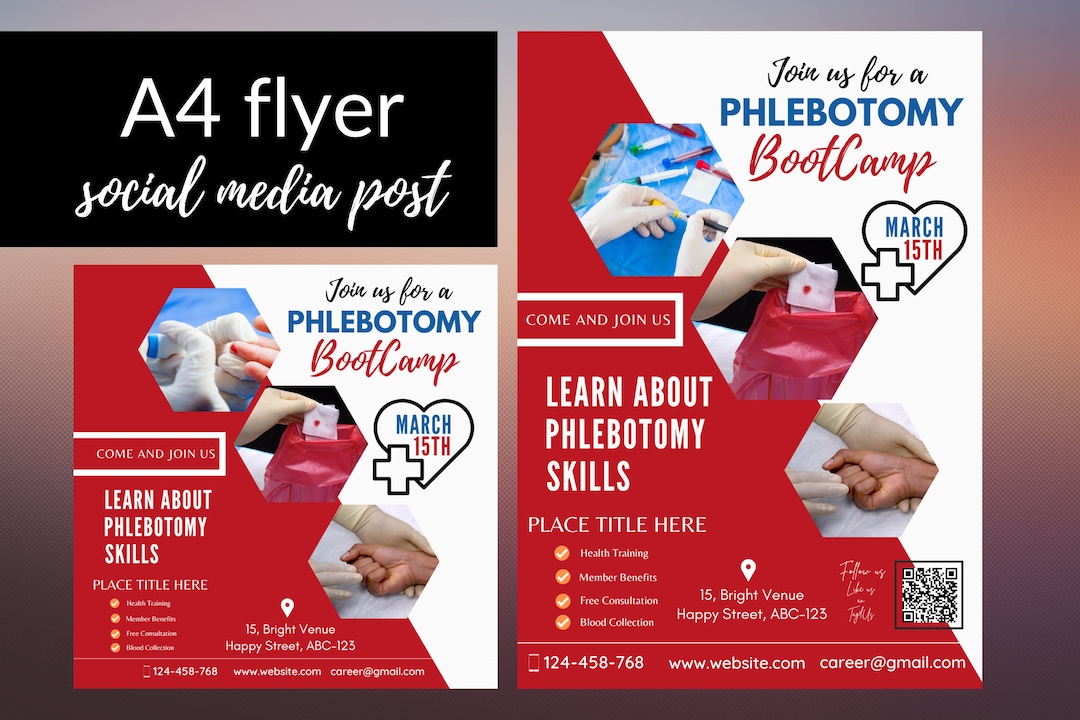 Editable Phlebotomy Flyer CANVA|A4 Flyer Template|health Poster|social ...