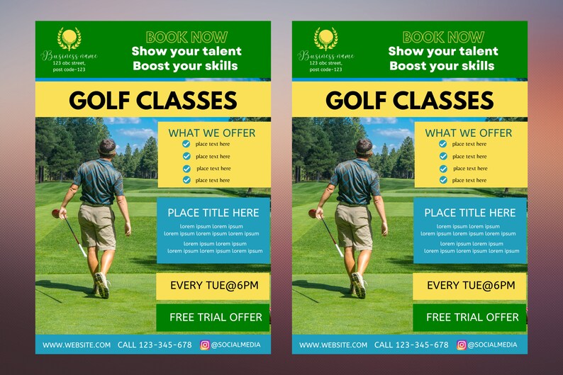 Golf FLYER CANVA| A4 Flyer Template |health Poster| Editable Flyer |diy ...