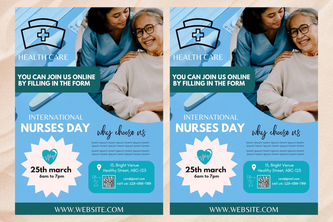 Nurses Day FLYER CANVA A4 Flyer Template health Poster - Etsy