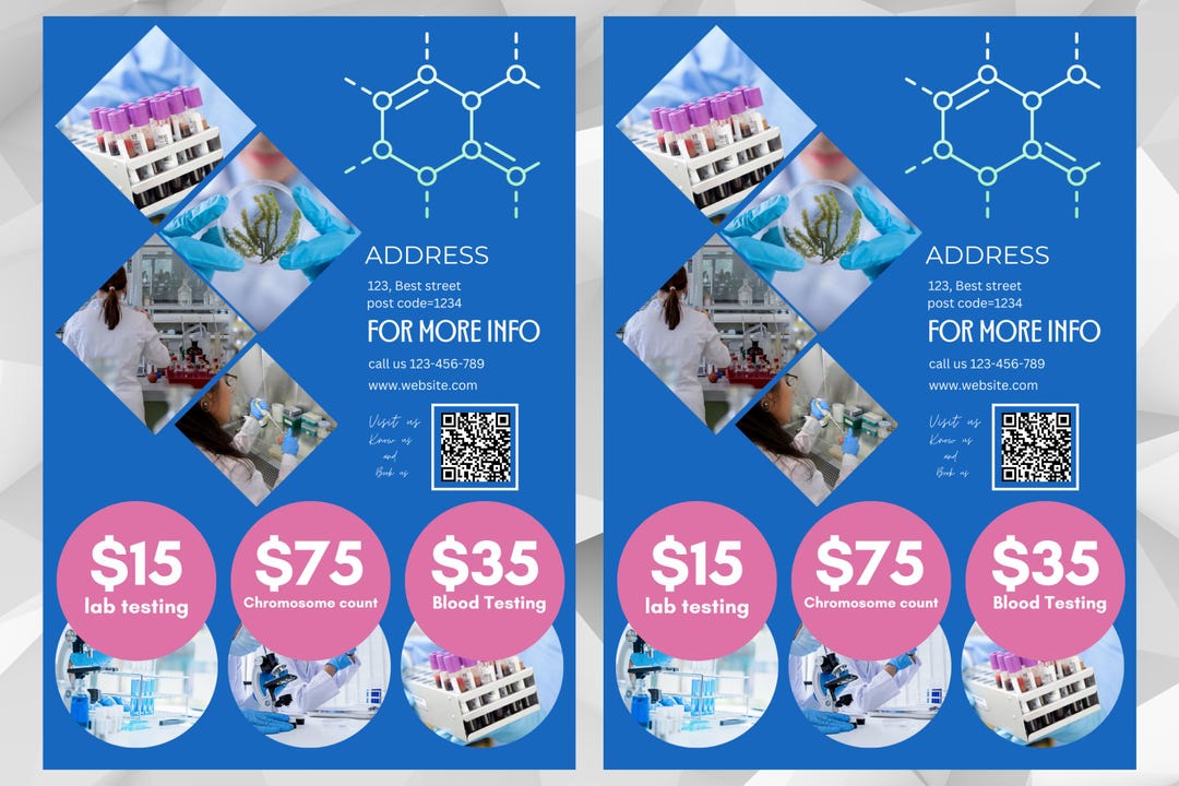 Editable Lab FLYER CANVA A4 Flyer Template Diagnostics Testhealth ...