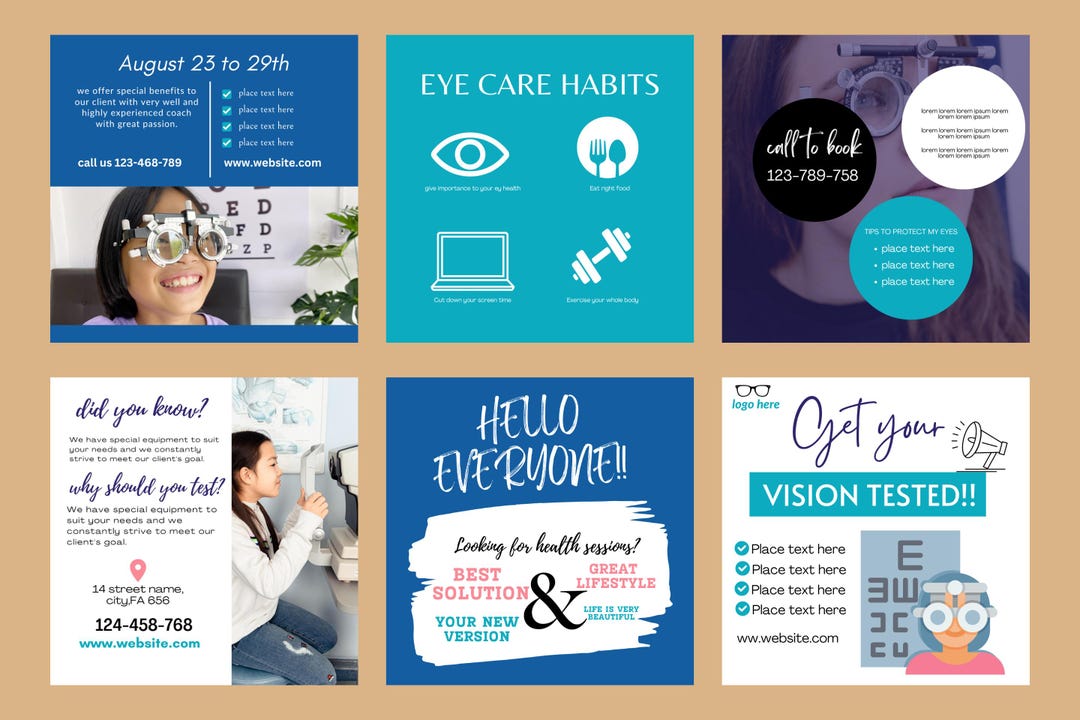 Eye Health FLYER Canva Social Media Flyer Eye Instagram Post web Banner ...