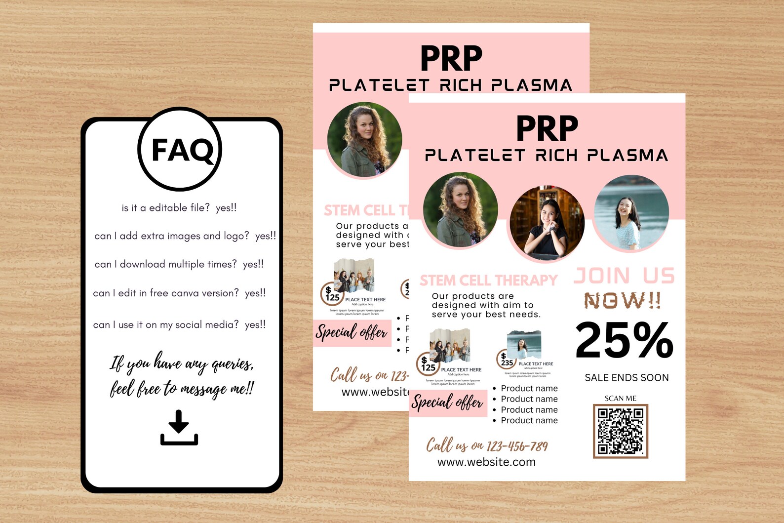 Health PRP FLYER CANVA A4 Flyer Template health Poster Editable Flyer ...
