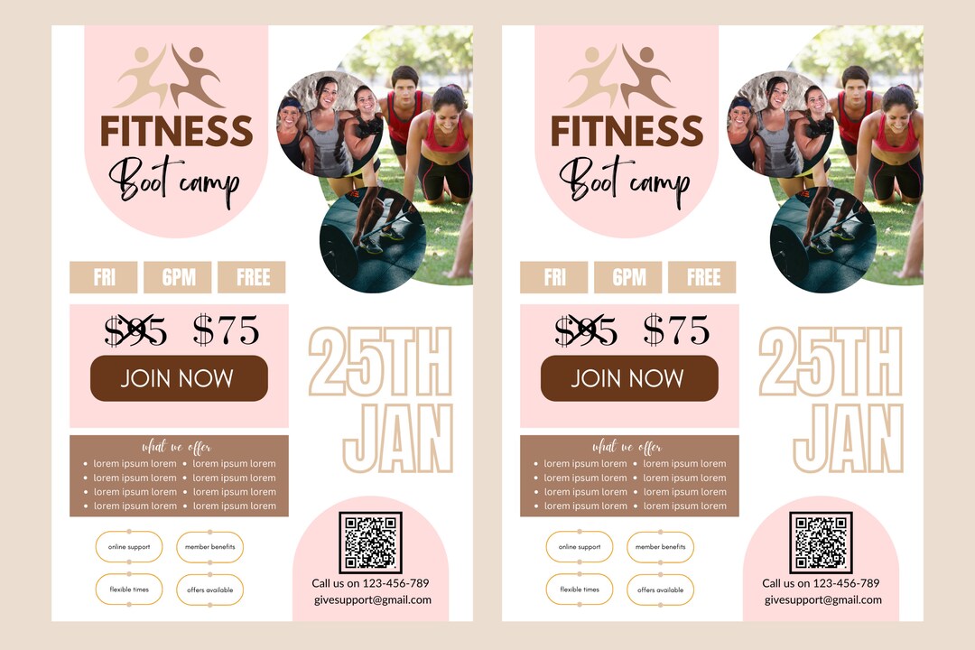 Boot Camp FLYER CANVA A4 Flyer Template fitness Flyer - Etsy