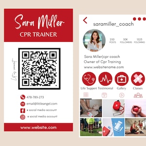 Cpr Health Business Cards | 2 Pack | Personalized | Editable | Gym ...