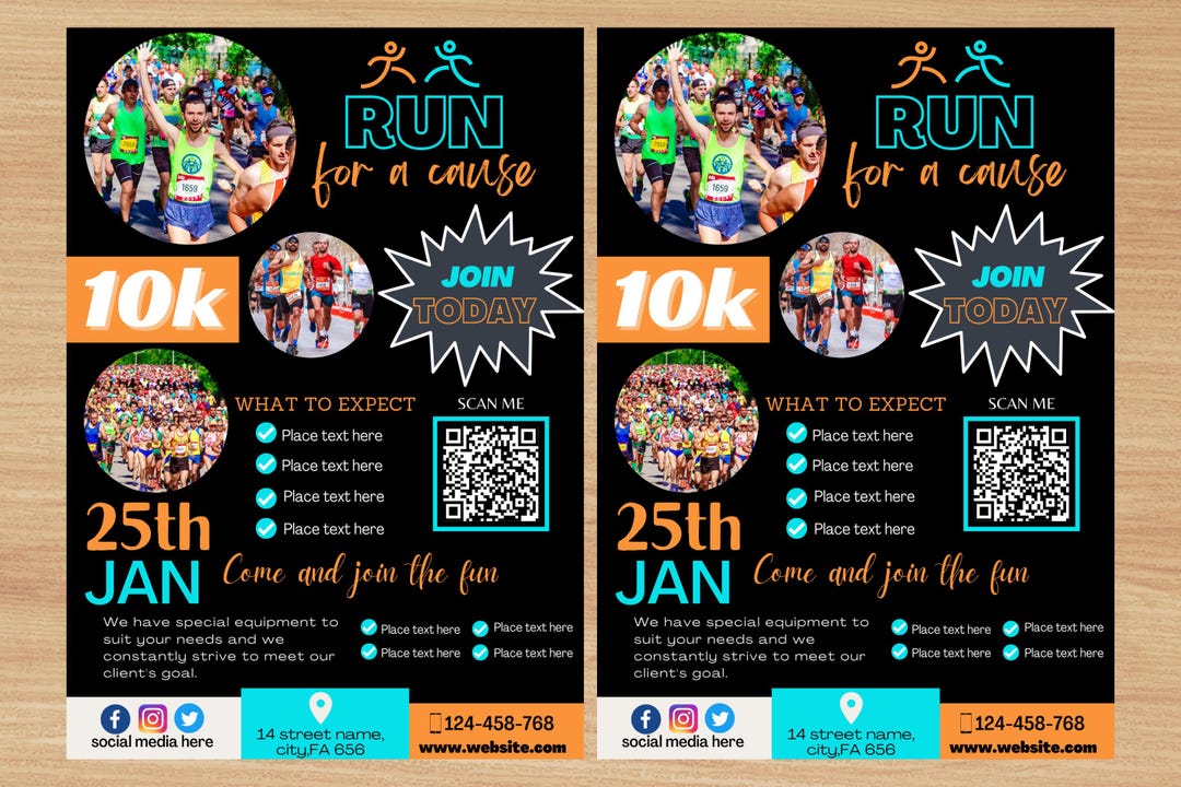 Editable Run FLYER CANVA| A4 Flyer Template |health Poster| Editable ...