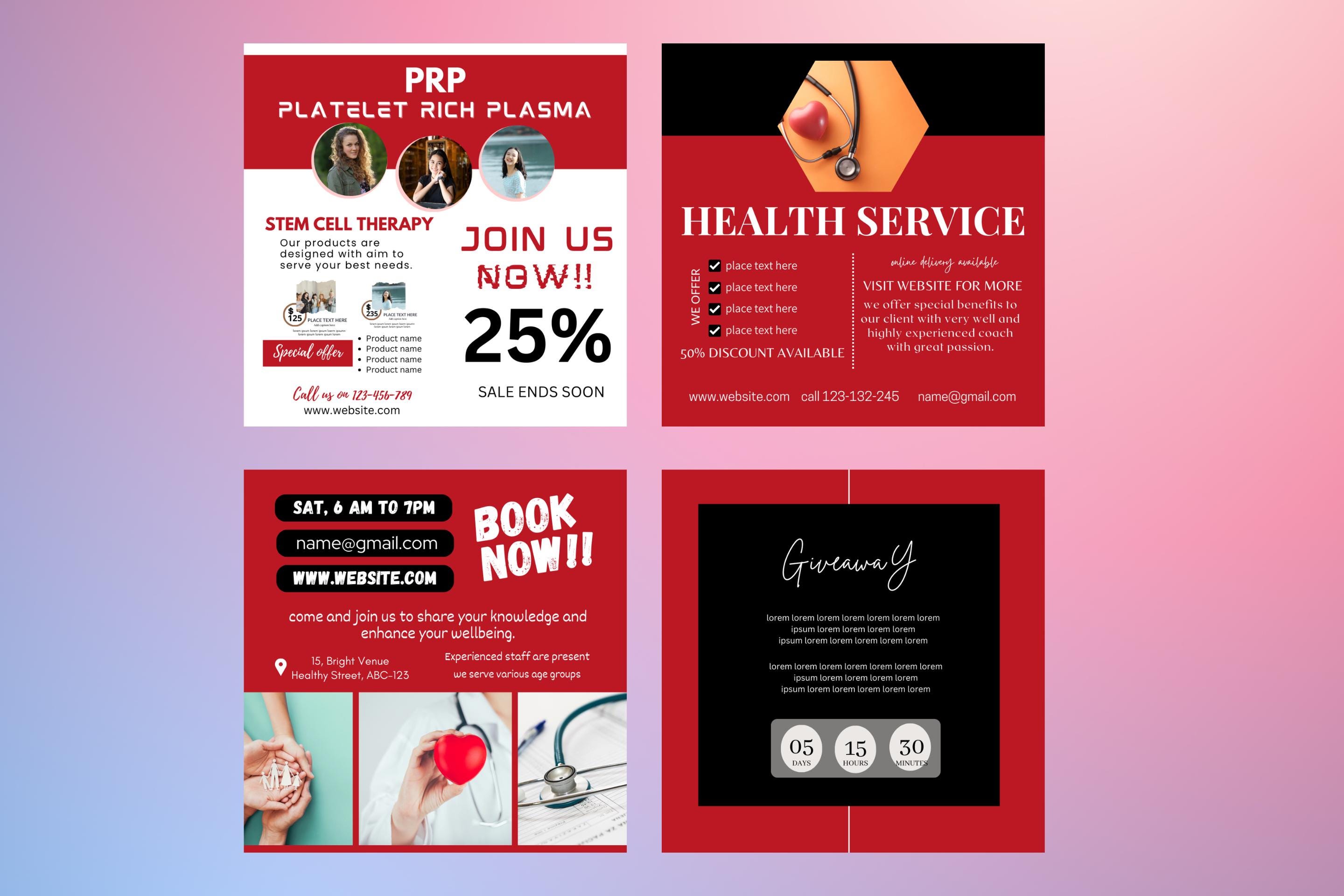 Editable Prp FLYER Canvasocial Media Flyer Medicare Instagram Post web ...