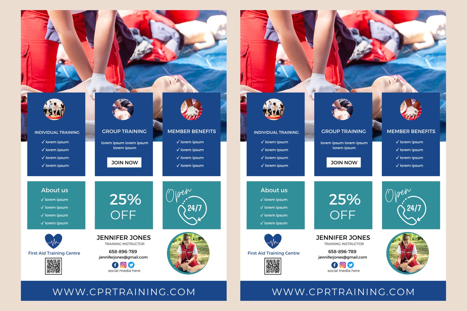 Cpr Training FLYER CANVA| A4 Flyer Template |health Poster|editable ...