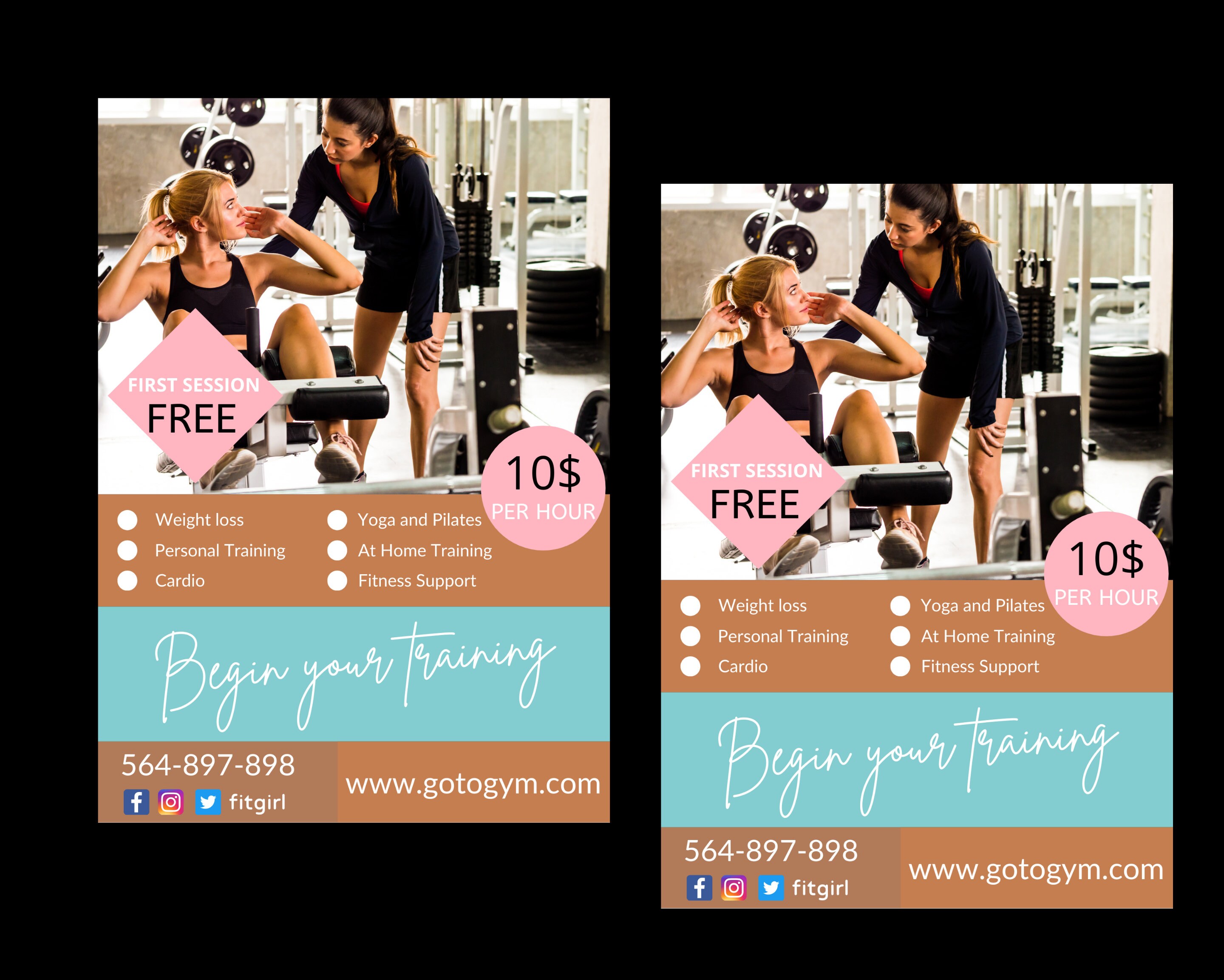 Personal trainer flyer printable fitness flyer canva | Etsy