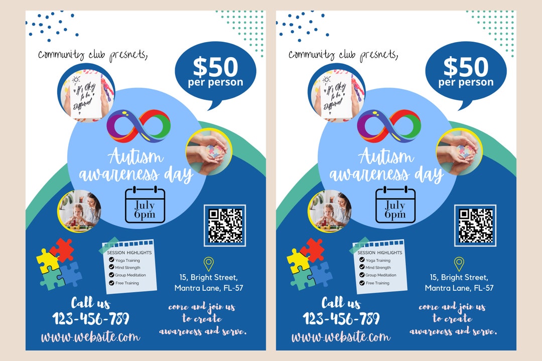Autism Fair Flyer|autism Awareness Fair FLYER CANVA|A4 Flyer|health ...