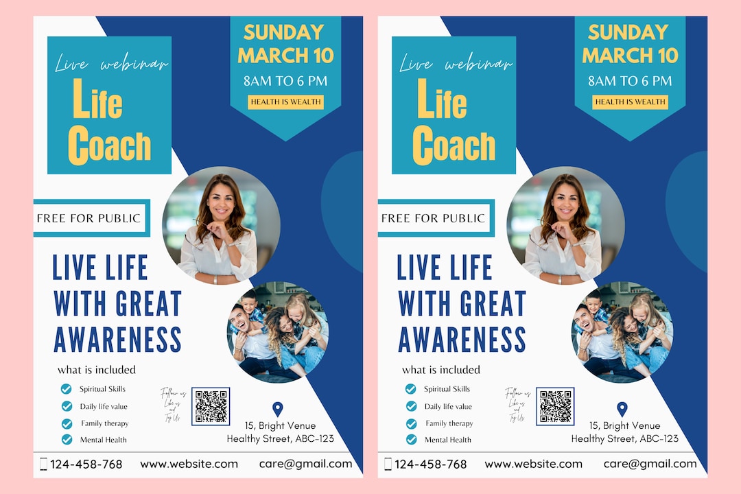 Life Coach FLYER CANVA A4 Flyer Template health Poster - Etsy