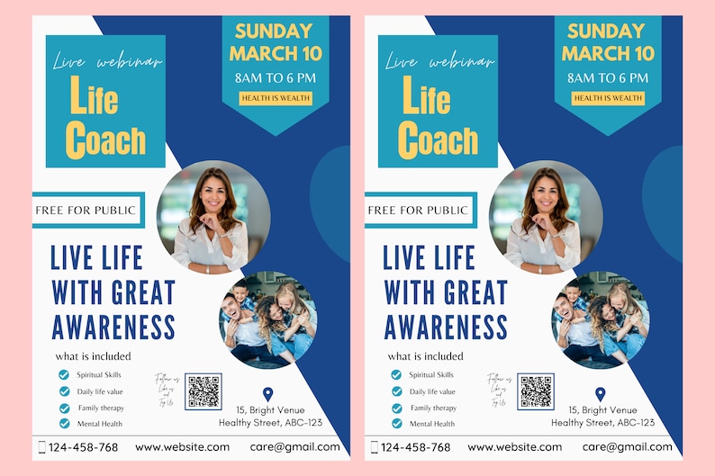 Life Coach FLYER CANVA A4 Flyer Template health Poster - Etsy