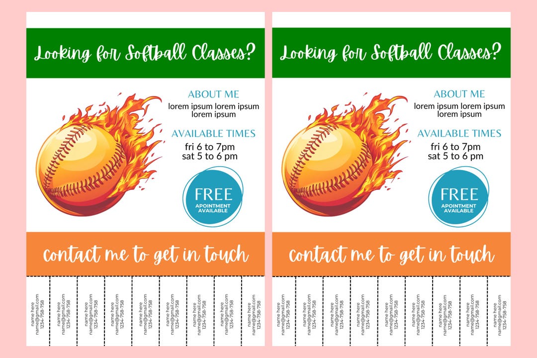 Editable Softball FLYER CANVA| A4 Flyer Template |health Poster ...