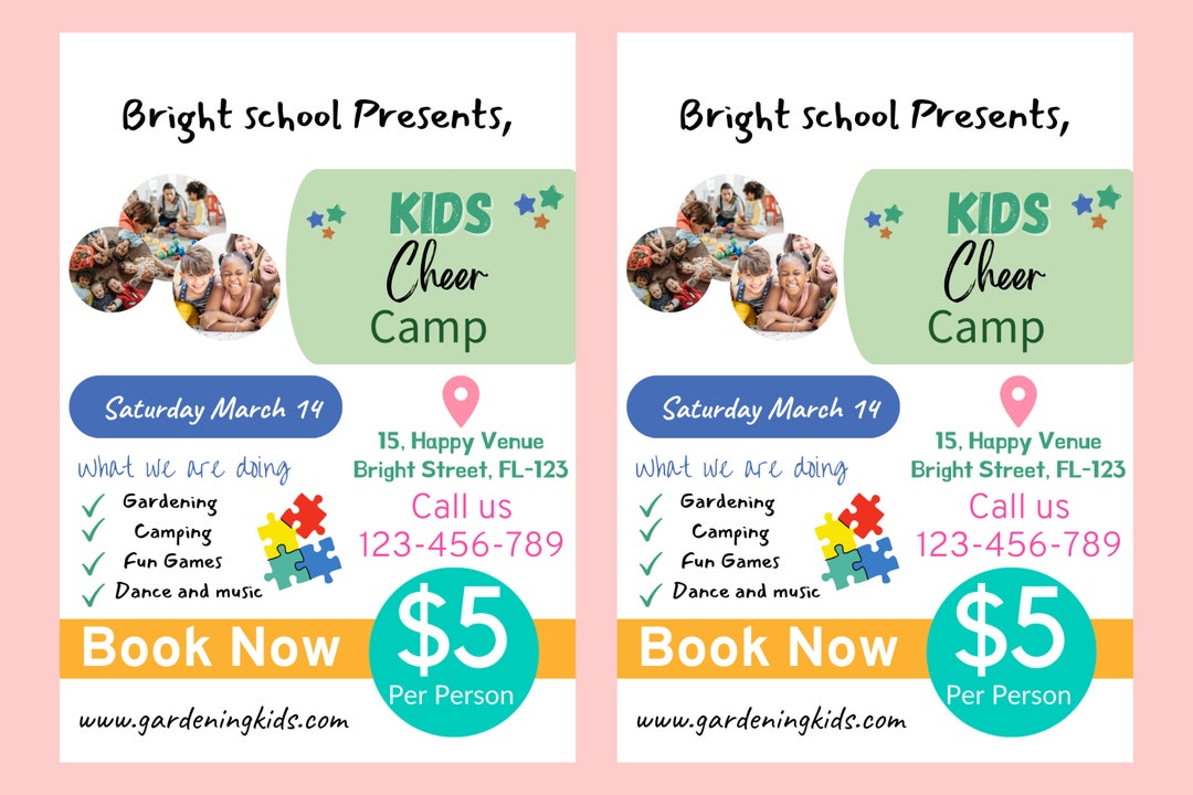 Cheer Camp FLYER CANVA A4 Flyer Template health Poster Editable Flyer ...