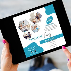 Physical Therapy FLYER A4 Flyer Templatesocial Media Posthealth Flyer ...