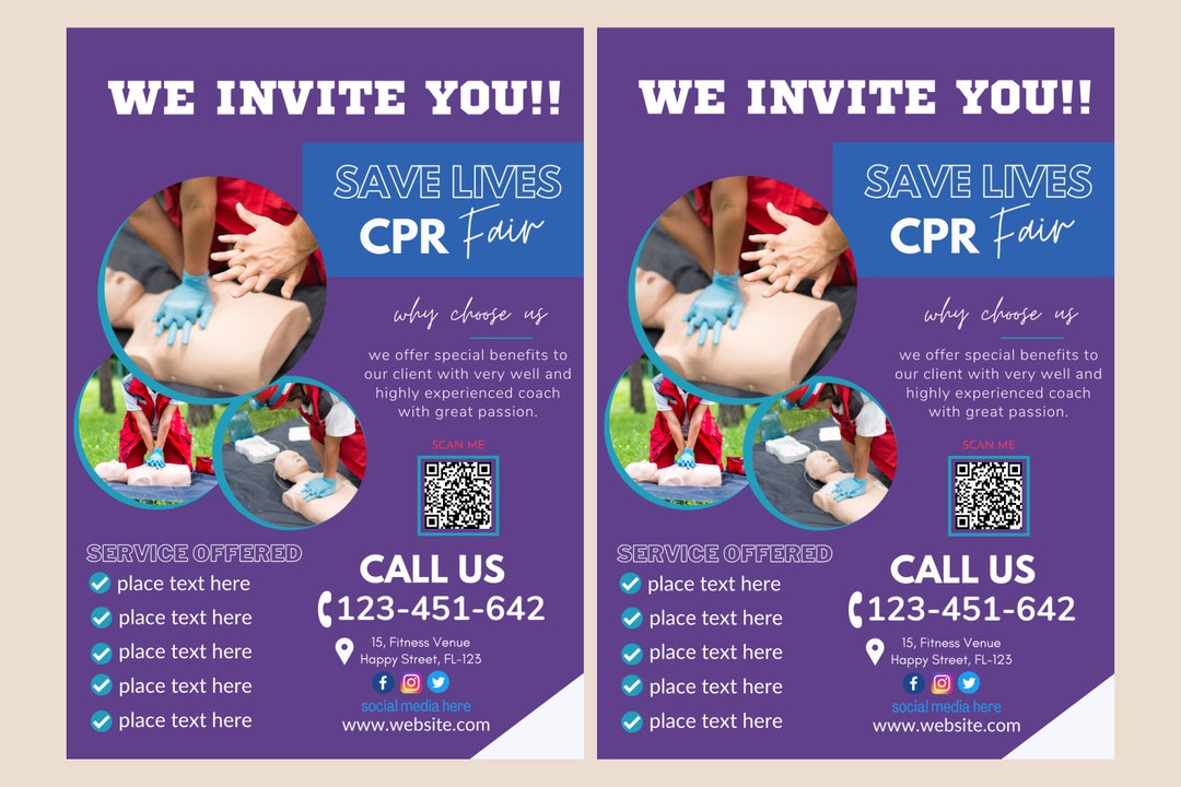 Cpr Health FLYER CANVA| A4 Flyer Template |health Poster| Editable ...
