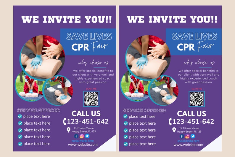Cpr Health FLYER CANVA| A4 Flyer Template |health Poster| Editable ...