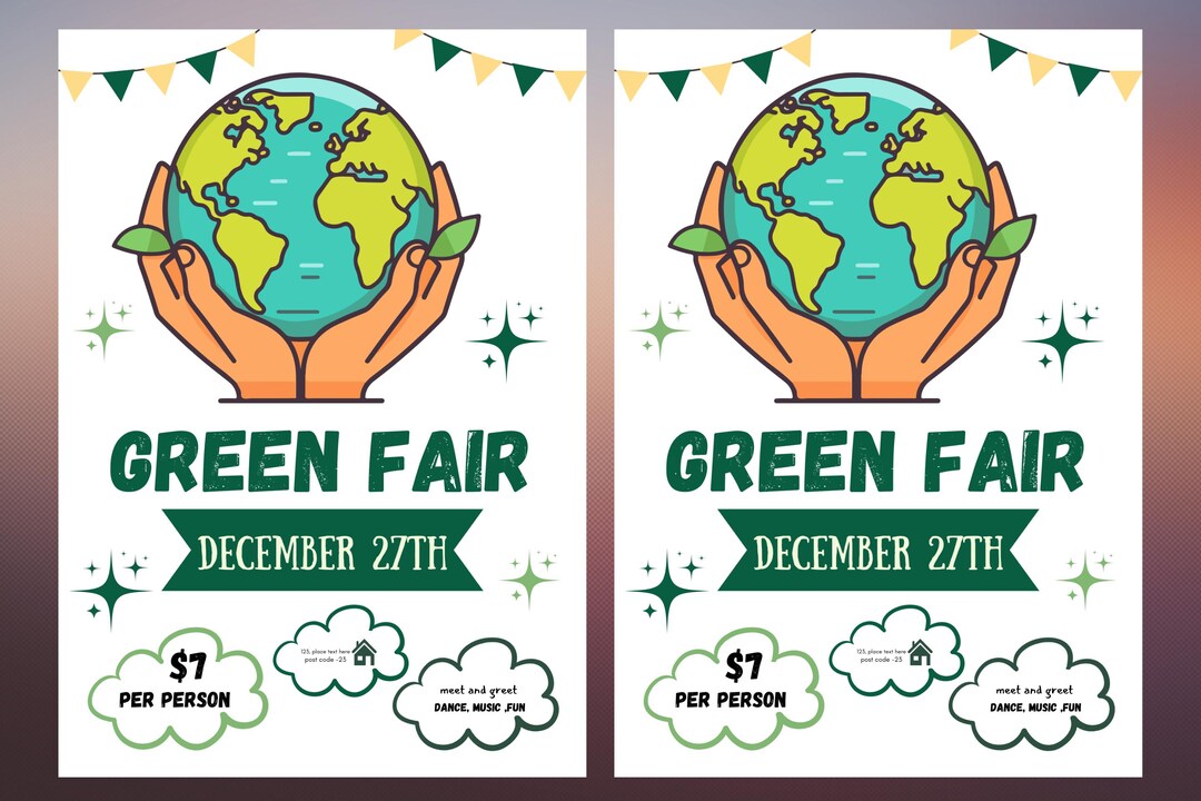 Green Fair FLYER CANVA| A4 Flyer Template |health Poster| Editable ...