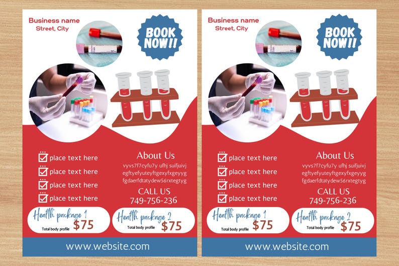Health Testing FLYER CANVA A4 Flyer Template health Poster Blood Test ...