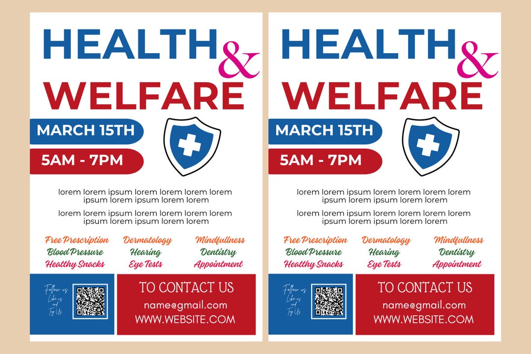 Welfare Health FLYER CANVA| A4 Flyer Template |health Poster| Editable ...