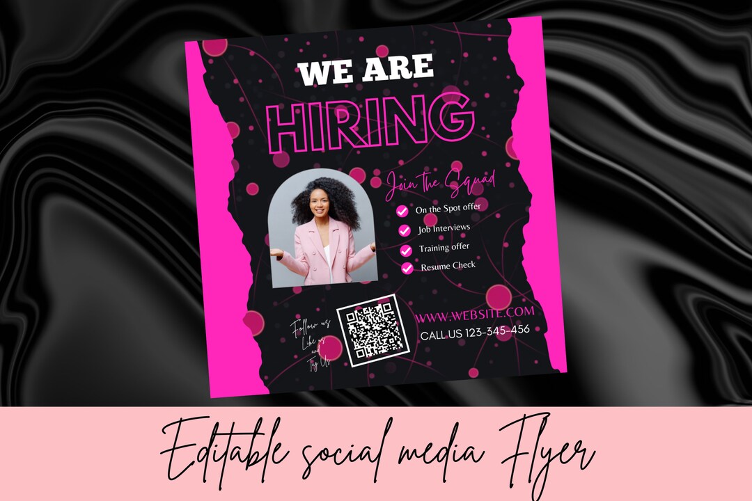 Pink Hiring FLYER CANVA Pink Coach Flyer Instagram Flyer Template ...