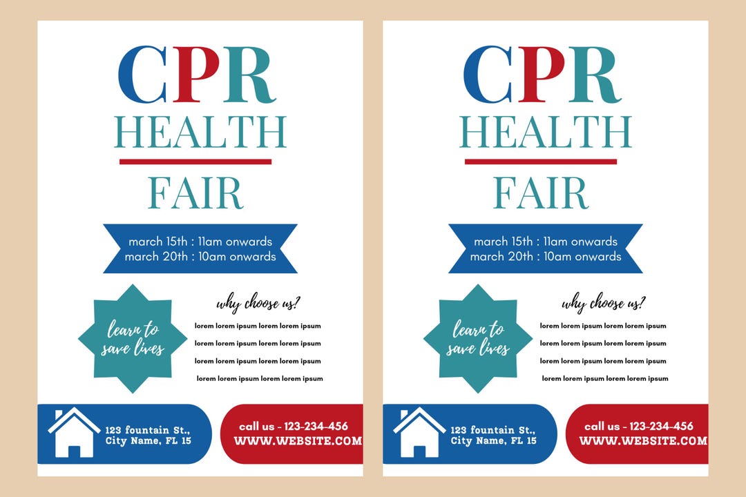 CPR Health FLYER CANVA| A4 Flyer Template |health Poster|editable Flyer ...