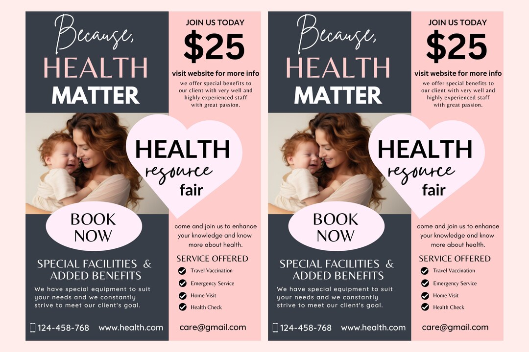 Resource FLYER CANVA A4 Templatehealth Postereditable Flyer diy ...