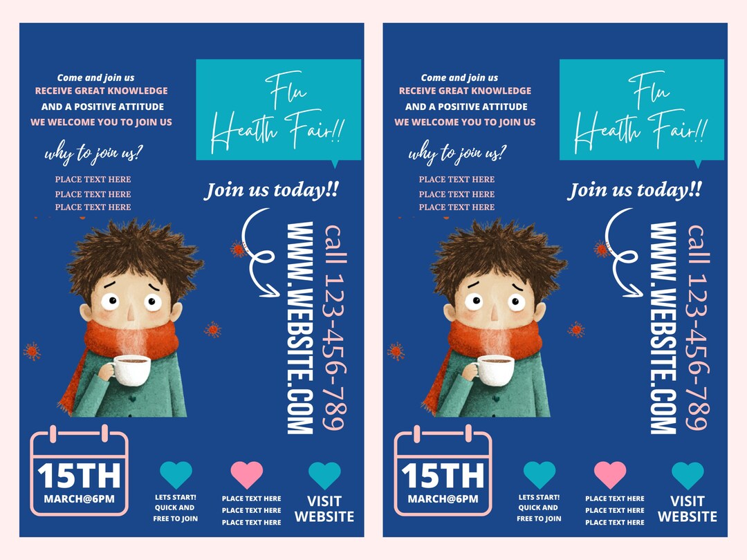 Flu Health FLYER CANVA| A4 Flyer Template |health Poster| Editable ...