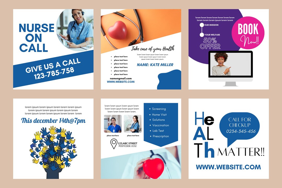 Editable Nurse FLYER Canva Social Media Flyer Nurse Instagram Post web ...