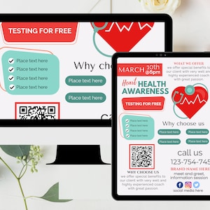Heart Health FLYER CANVA| A4 Flyer|health Poster|editable|diy |heart ...