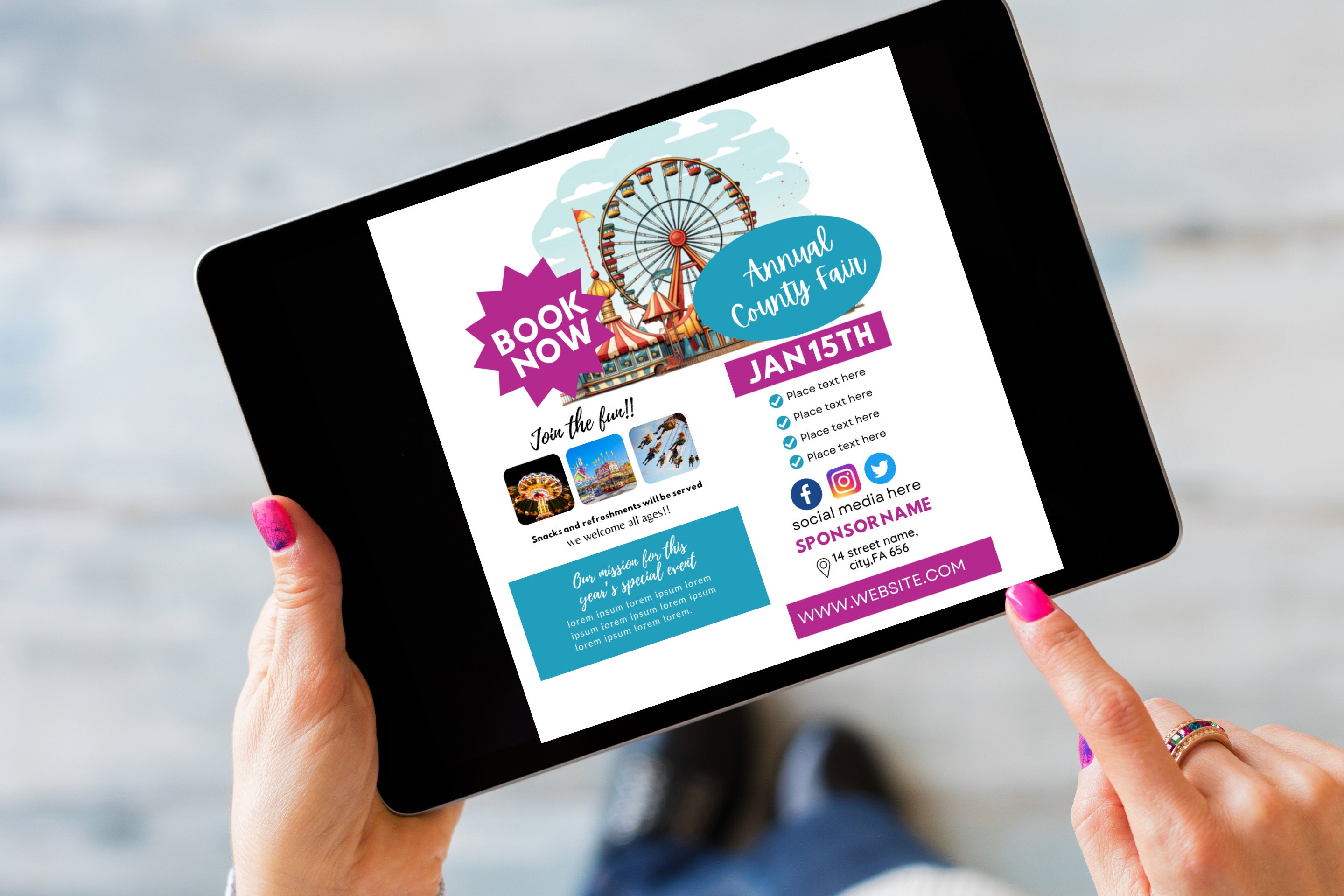 County Fair Flyer CANVA A4 Flyer Templatehealth Postersocial Media Post ...