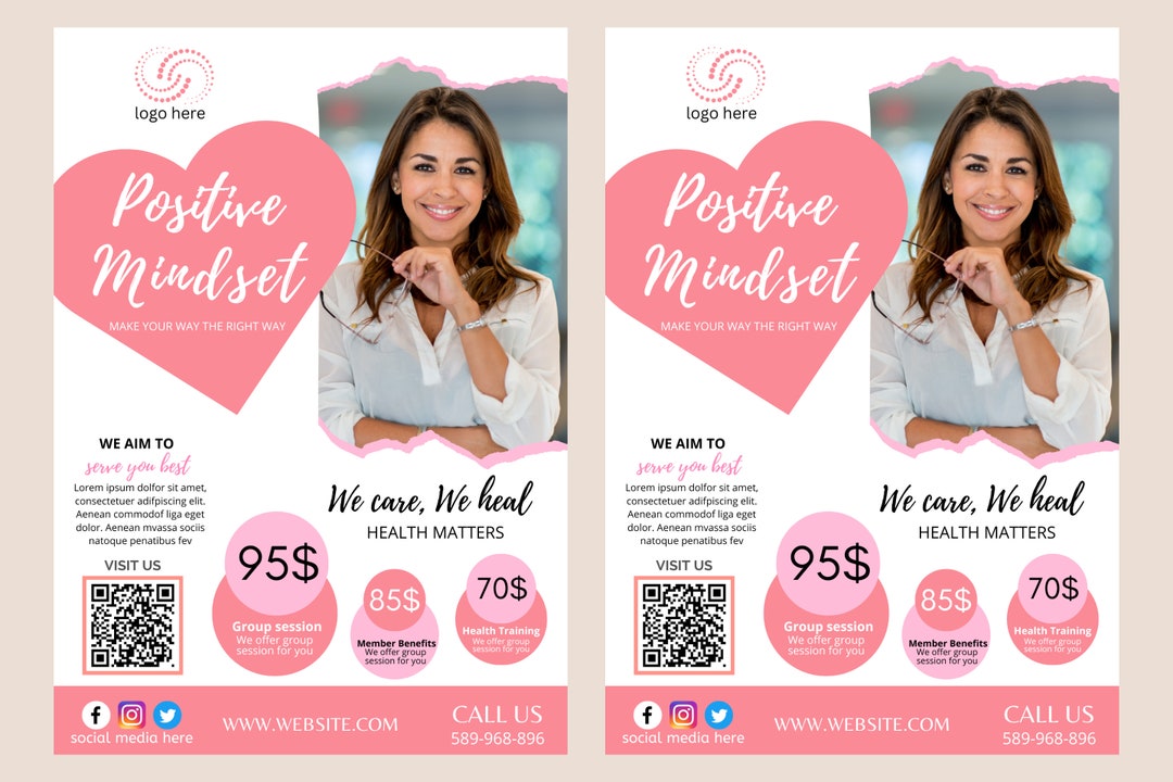 Editable Mindset FLYER CANVA|A4 Flyer|health Poster| Editable Flyer ...
