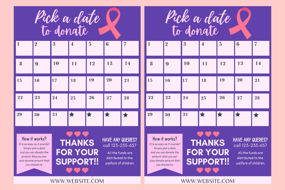 Editable Pick Date Flyer Canva|pick a Date to Donate FLYER CANVA ...
