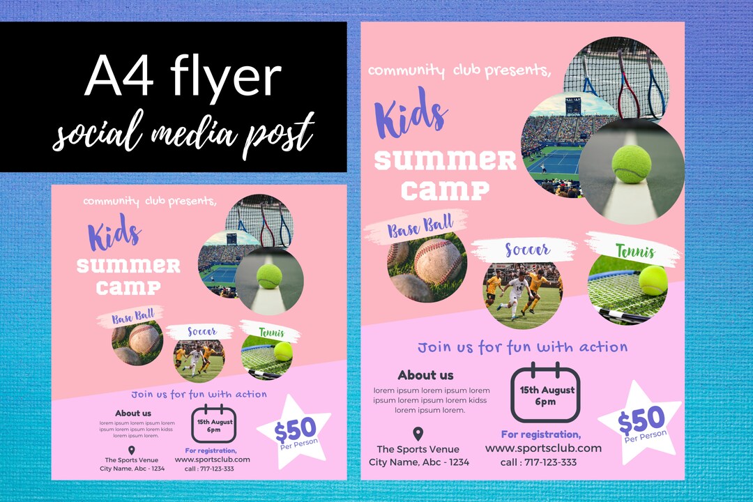 Kids Fair FLYER Canva A4 Flyersocial Media Postsports Flyerfitness ...