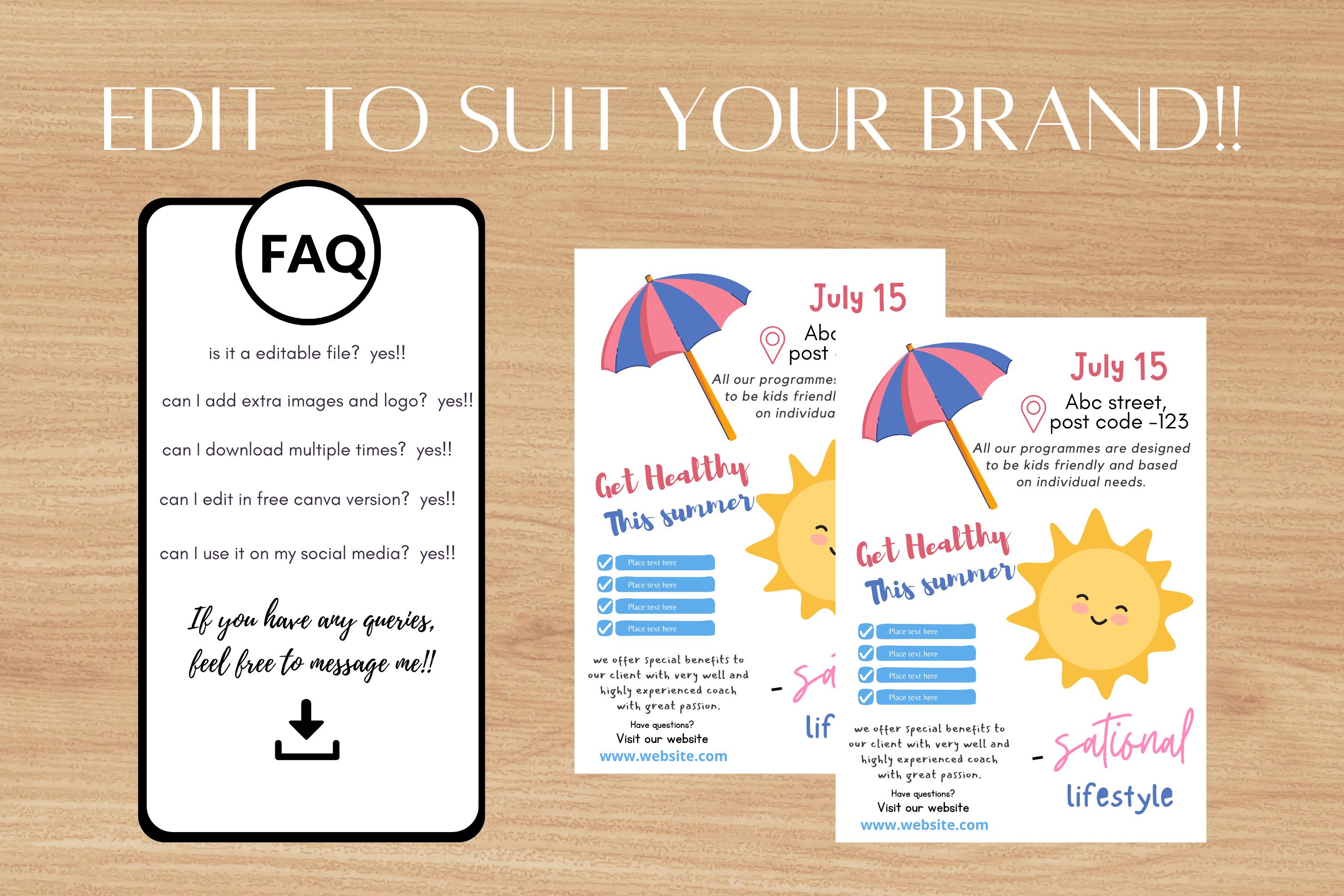 Summer Health FLYER CANVA| A4 Flyer Template |health Poster| Editable ...