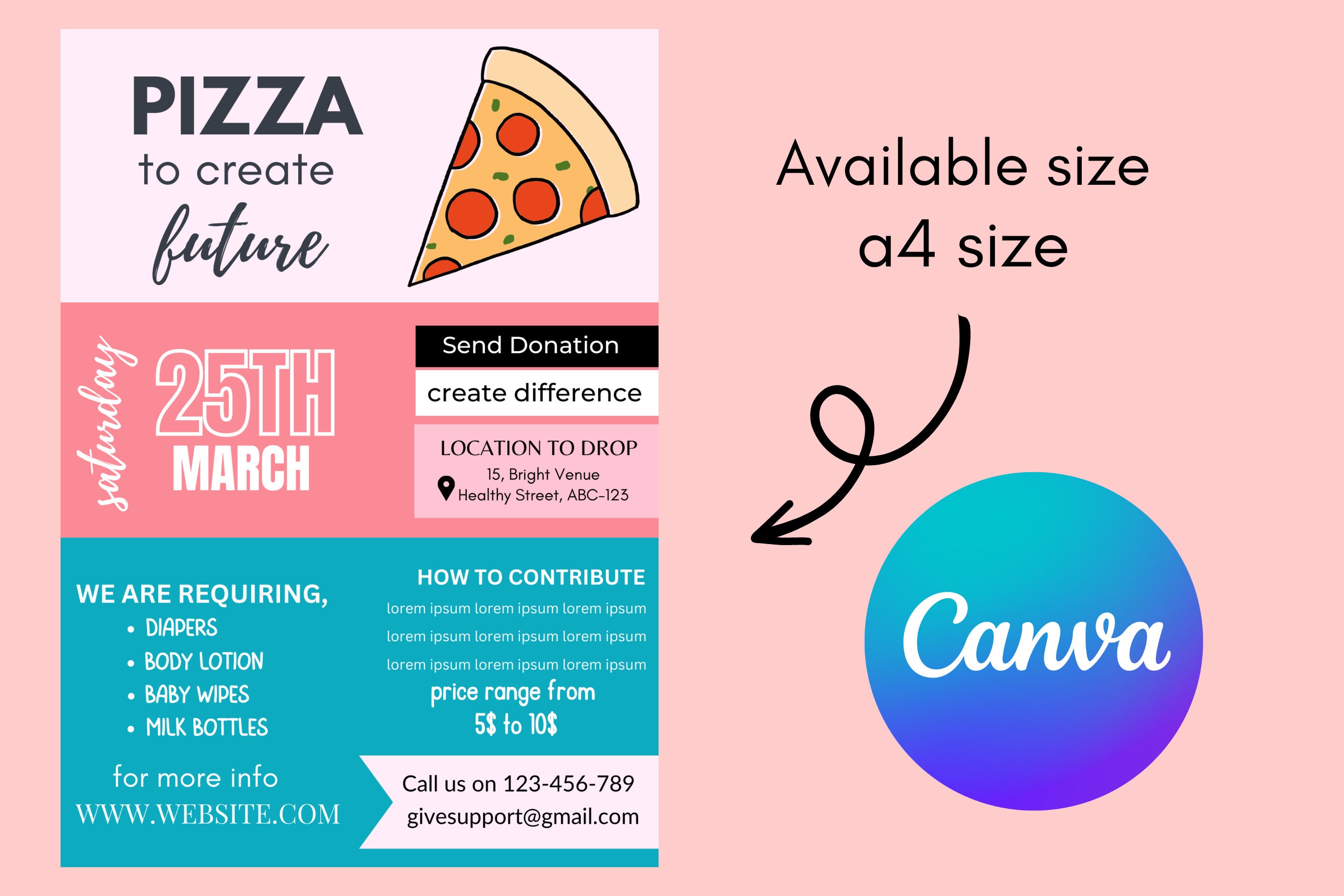 Diaper Fair FLYER CANVA| Diaper Donation |health Poster| Editable Flyer ...