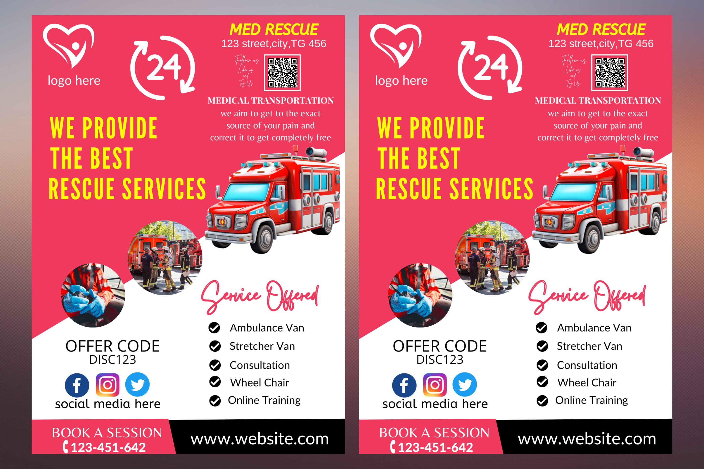 Health Transportation Flyer Camp Flyer CANVA Donation A4 - Etsy