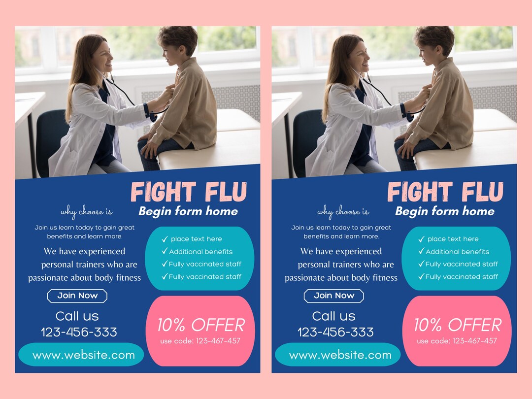 Flu Health FLYER CANVA| A4 Flyer Template |health Poster|editable|diy ...