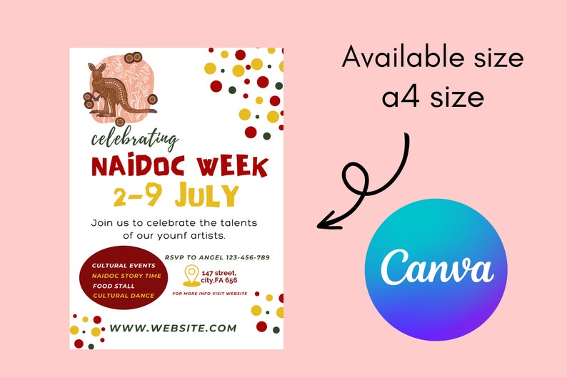 Editable Naidoc FLYER CANVA|A4 Flyer Template |health Poster|editable ...