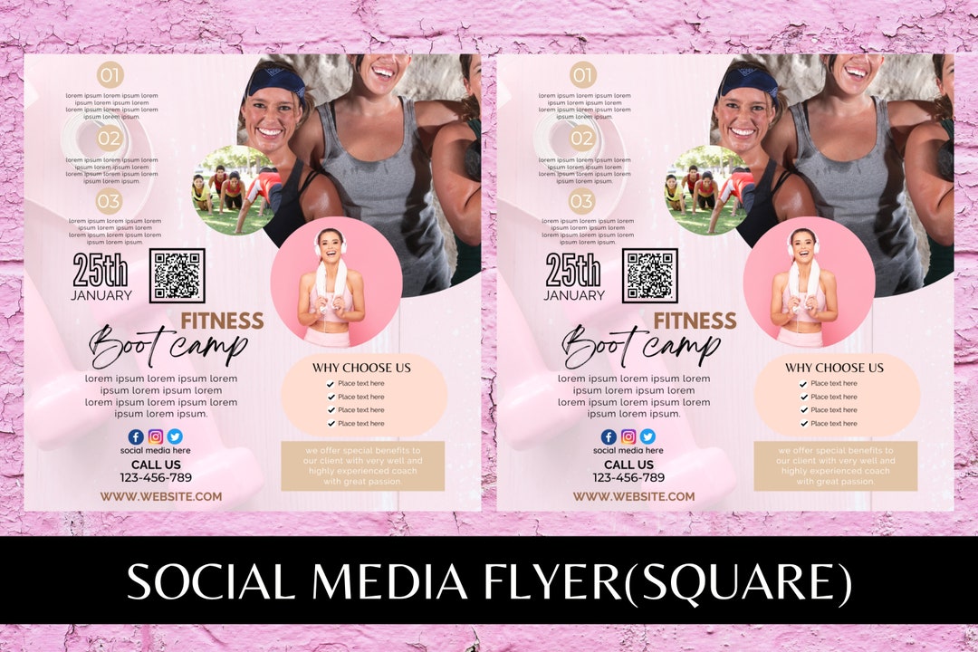 Fitness Flyer Instagram Banner Template boot Camp Flyer - Etsy