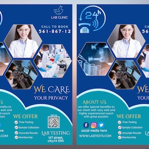 Lab Testing FLYER CANVA| A4 Flyer| Instagram Banner| Health| Coach ...