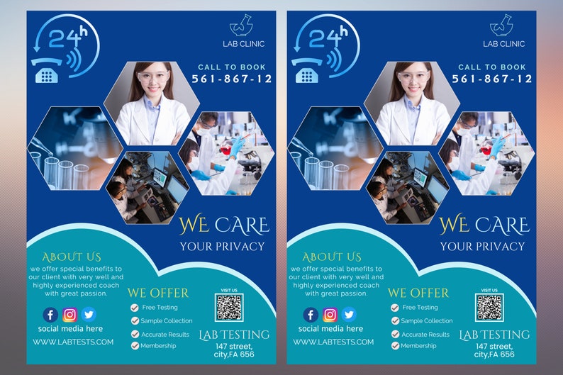 Lab Testing FLYER CANVA| A4 Flyer| Instagram Banner| Health| Coach ...
