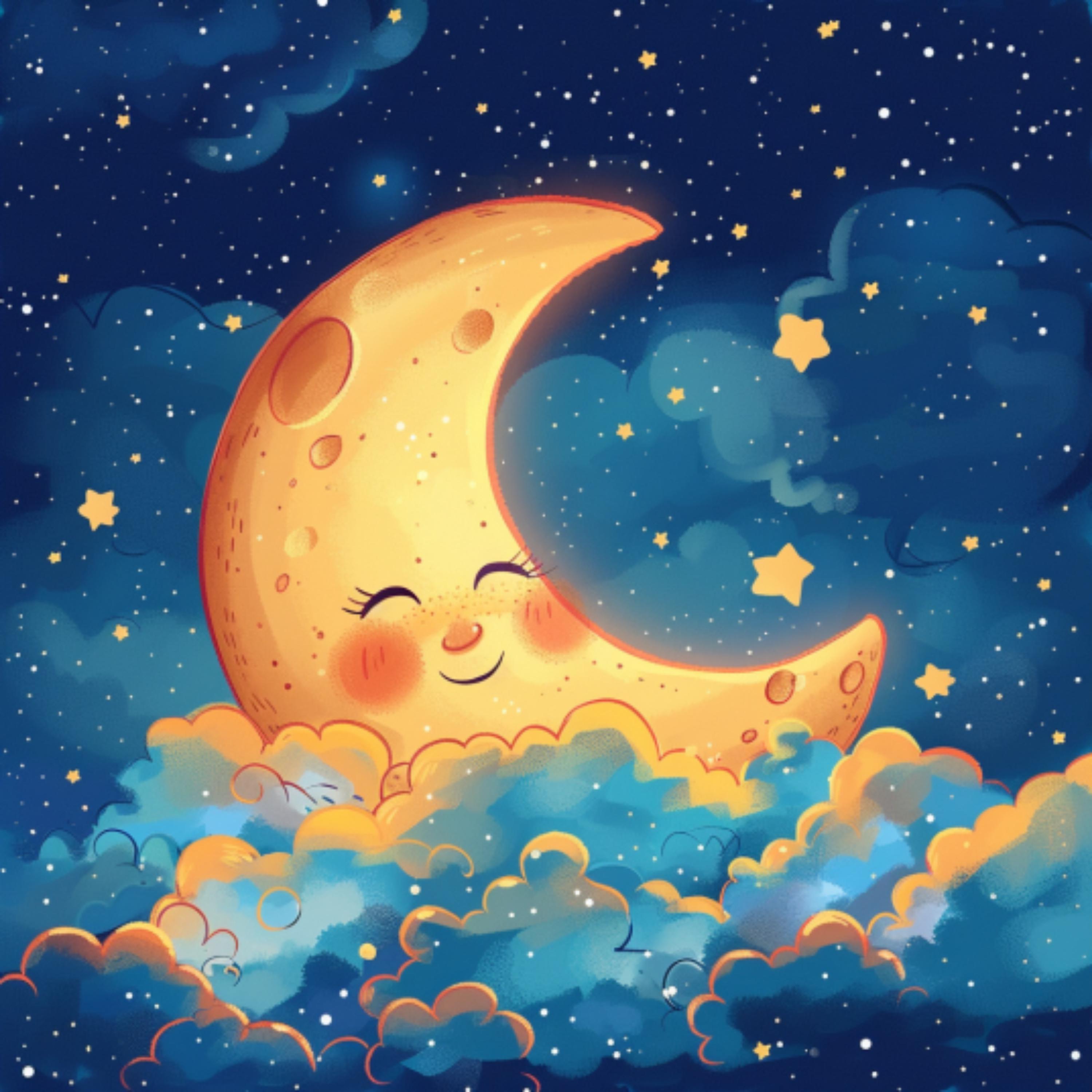 Night Background| Kids Moon Background| Dreamy Sky Sleep| Golden Stars ...