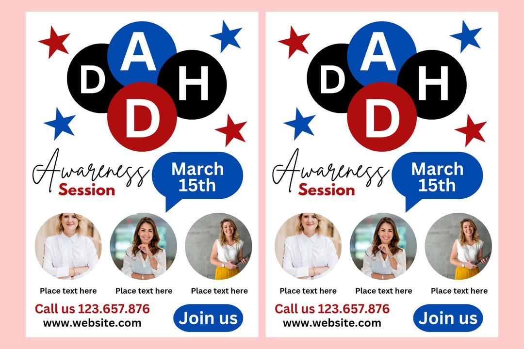 Adhd Health FLYER CANVA| A4 Flyer Template |health Poster|school Flyer ...