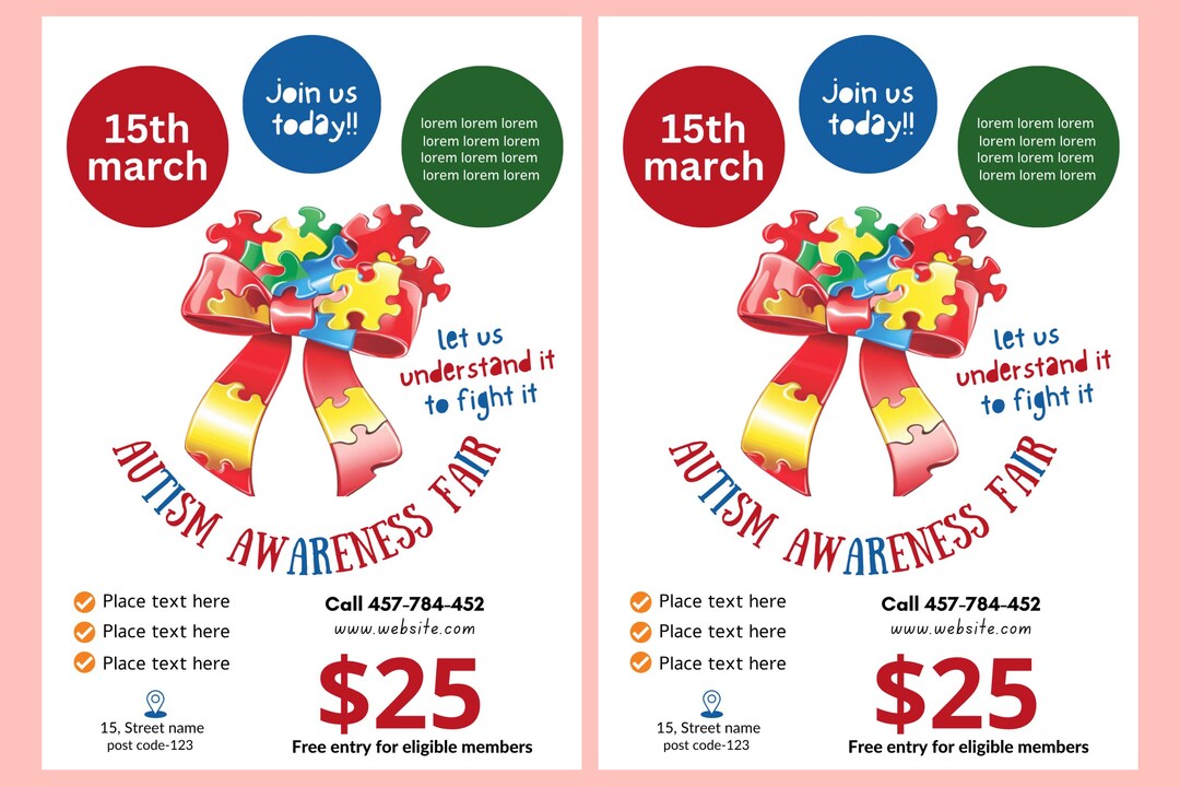 Autism Health FLYER CANVA| A4 Flyer Template |health Poster|editable ...